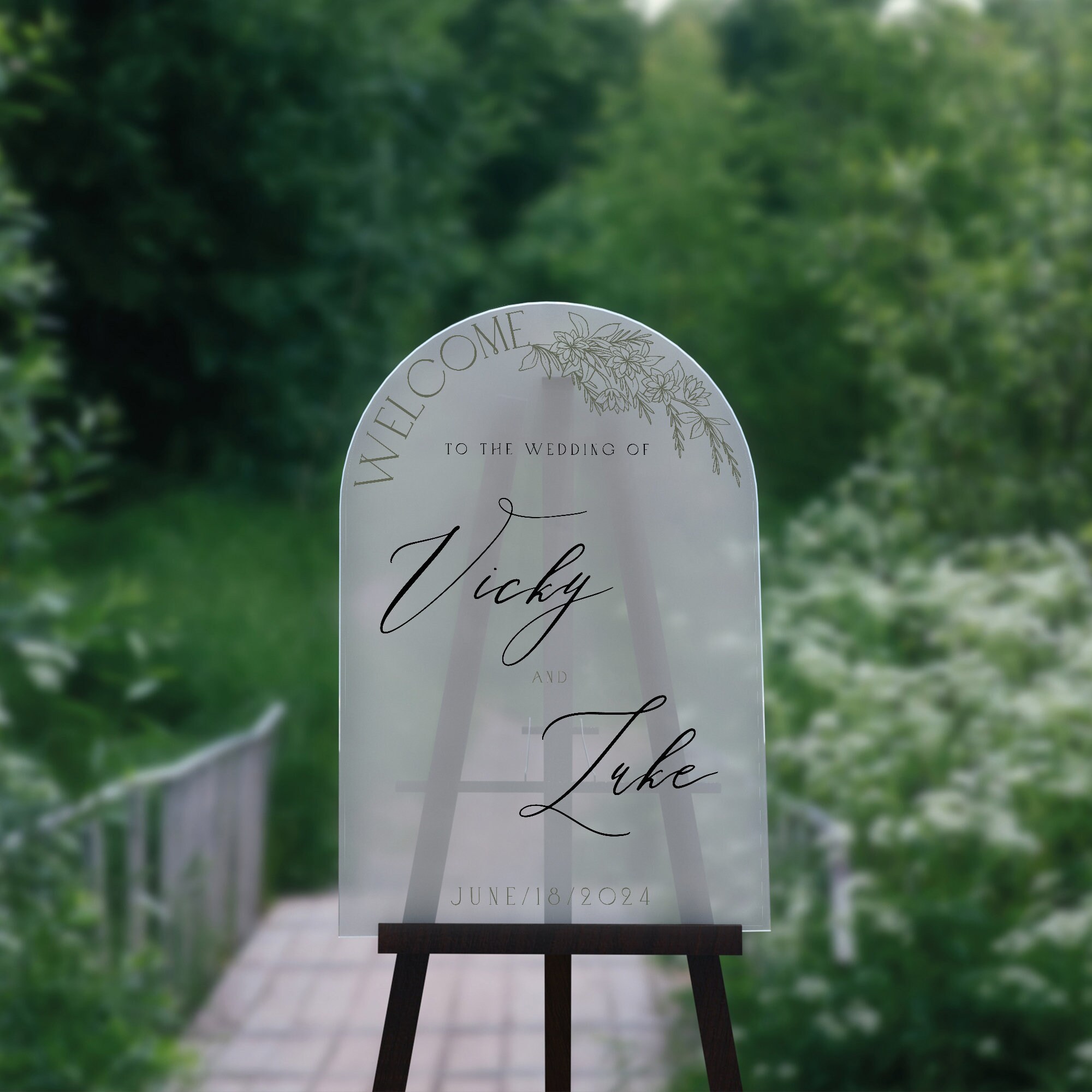 Arched Welcome Wedding Sign Minimalist Wedding Welcome Sign - Etsy