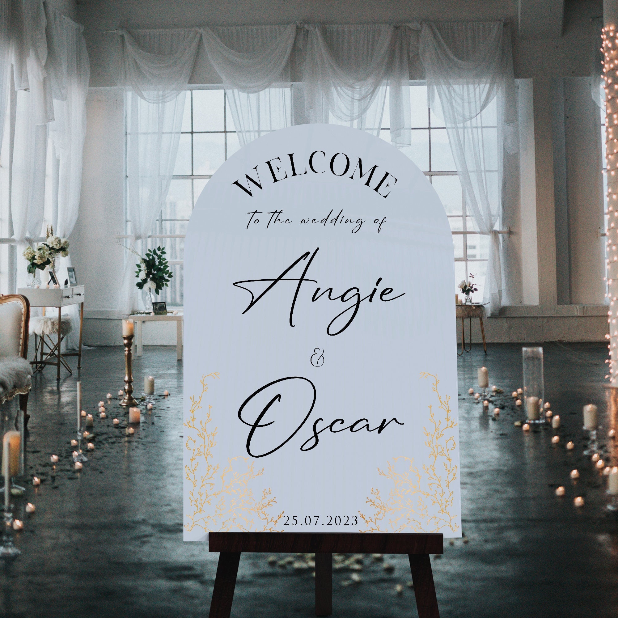 Welcome Wedding Sign, Personalized Welcome to Our Wedding Sign, Arched ...
