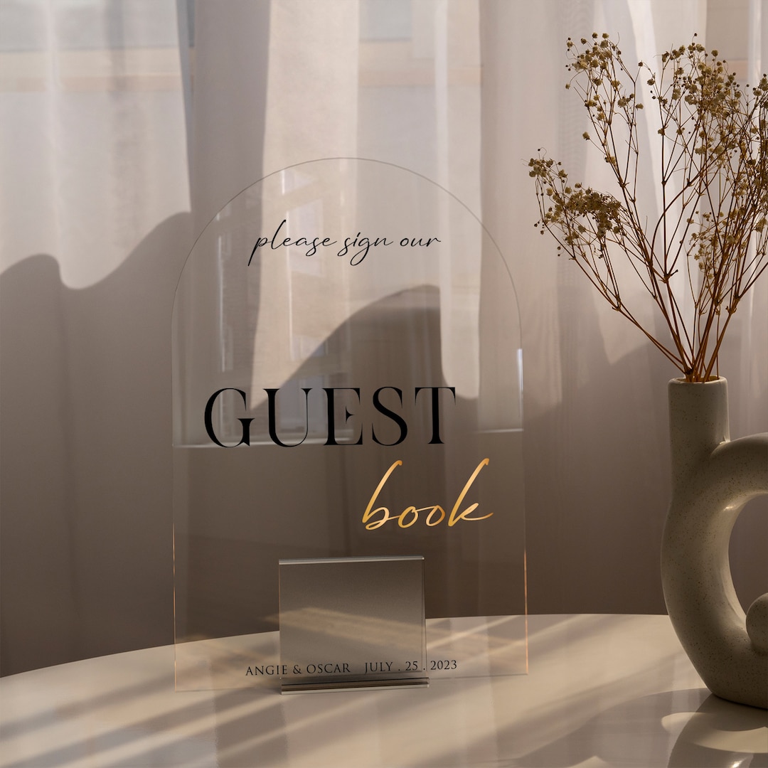 Leave a Message for Guest Book Sign, Acrylic Guest Book for Wedding ...