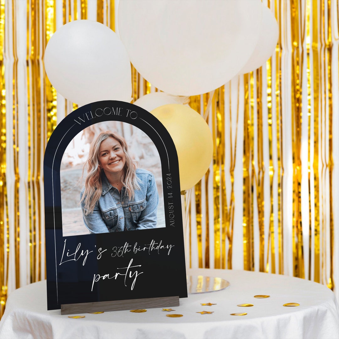 Acrylic Birthday Banner Sign, Personalized Party Decoration, Unique ...