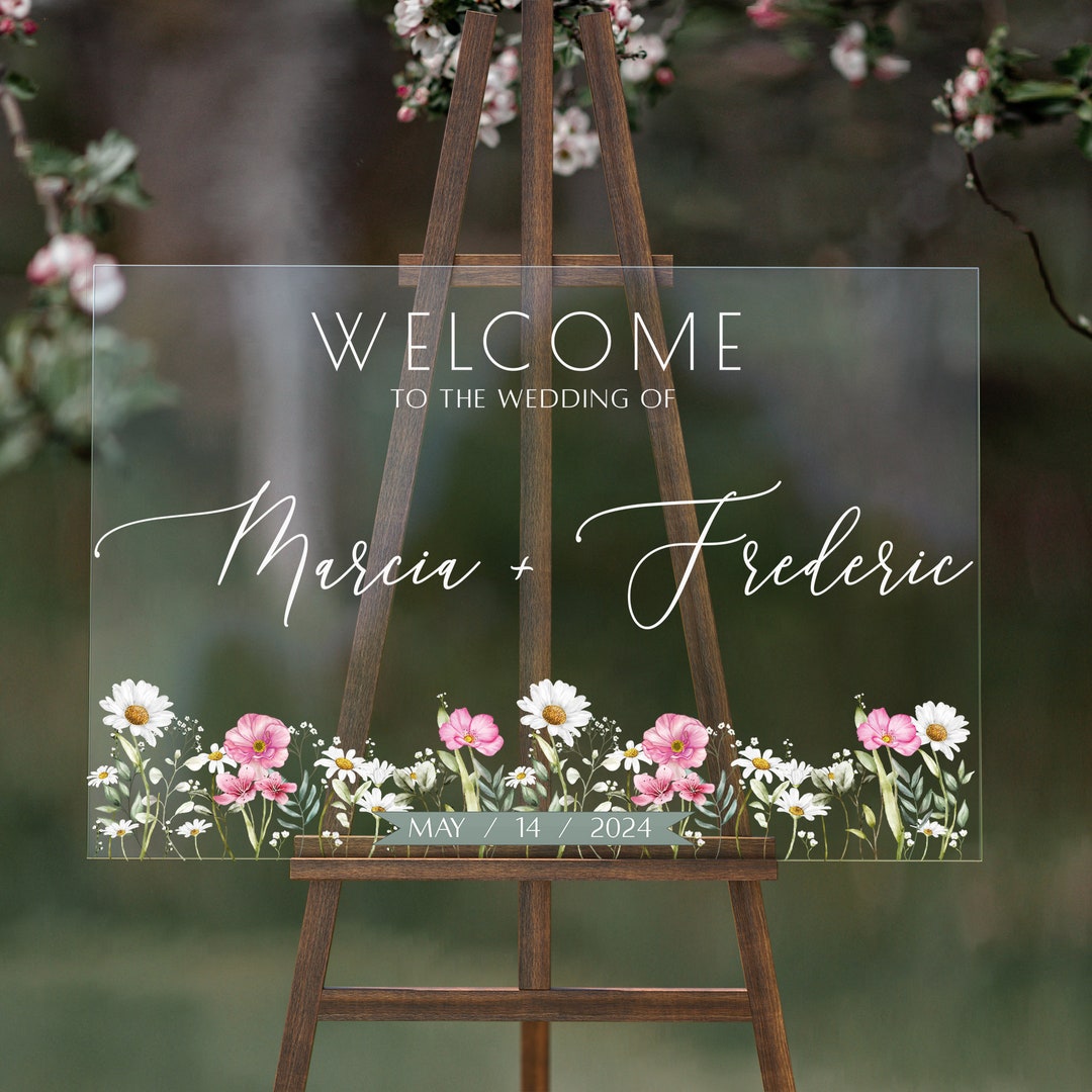 Personalized Acrylic Welcome Sign, Clear Wedding Sign, Acrylic Custom ...