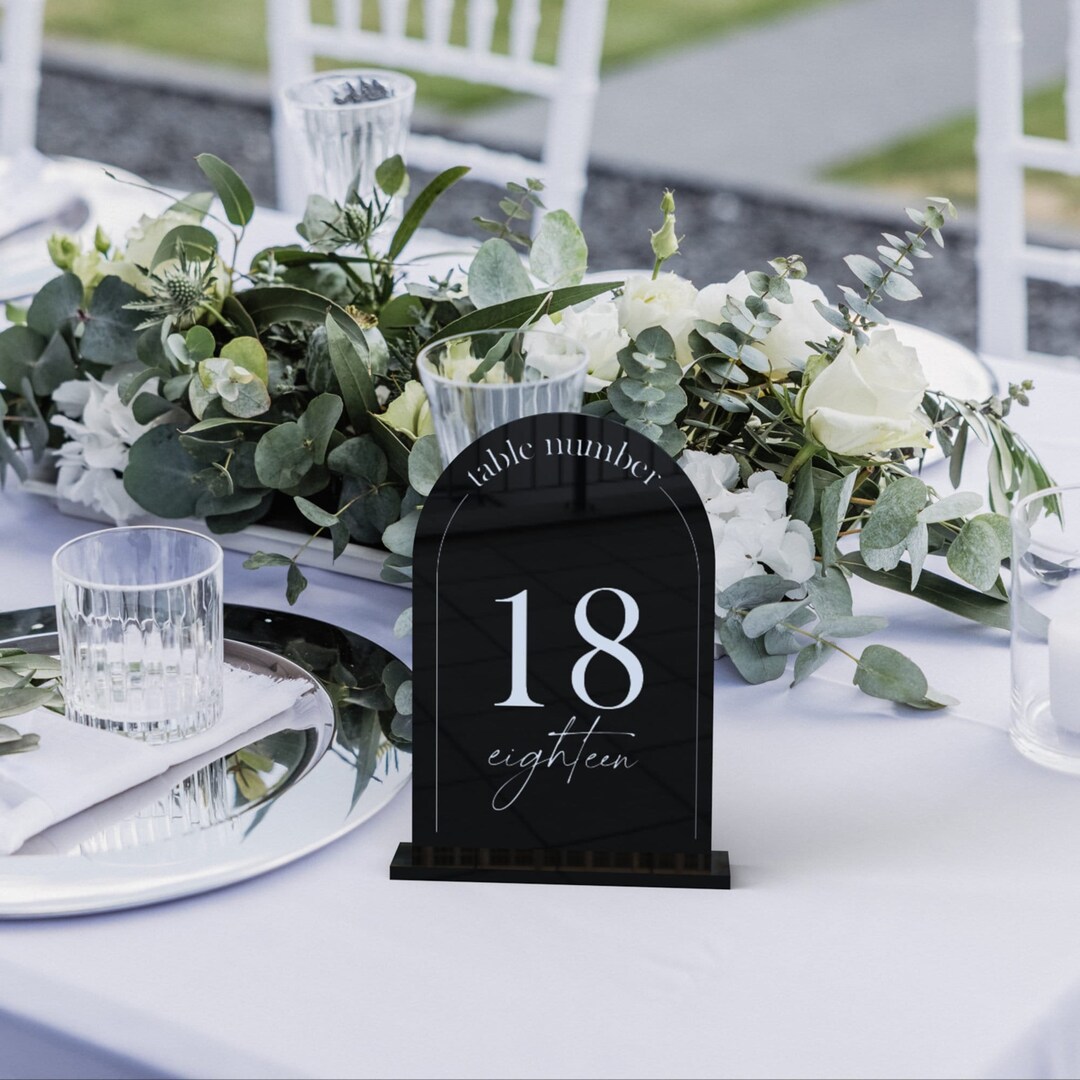 Black Acrylic Table Numbers, Table Numbers Wedding, Wedding Table ...