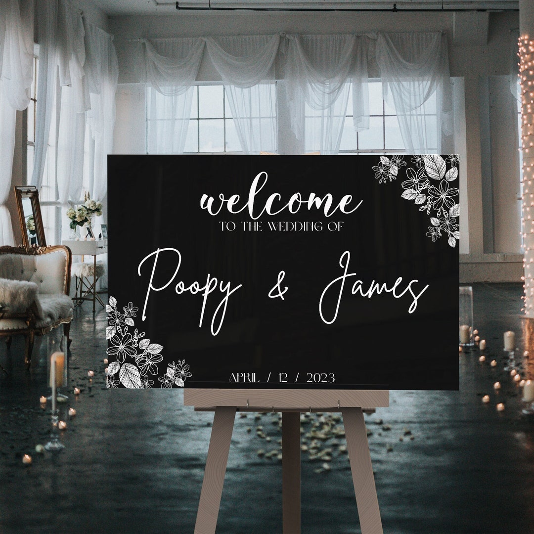 Modern Wedding Welcome Sign, Wedding Entrance Sign, Welcome Wedding ...