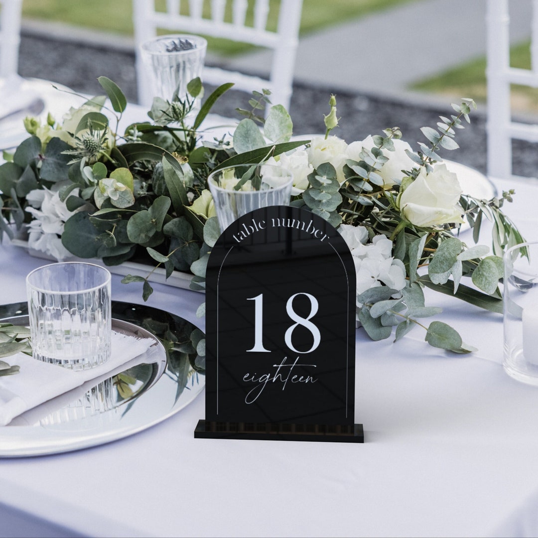 Black Acrylic Table Numbers, Table Numbers Wedding, Wedding Table ...
