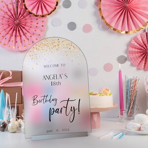 Frosted Acriylic Birthday Sign, Birthday Decorations, Personalized ...