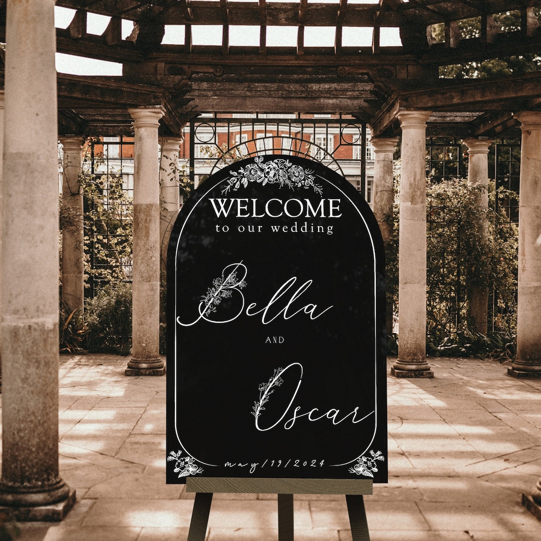 Modern Wedding Welcome Sign, Wedding Entrance Sign, Welcome Wedding ...