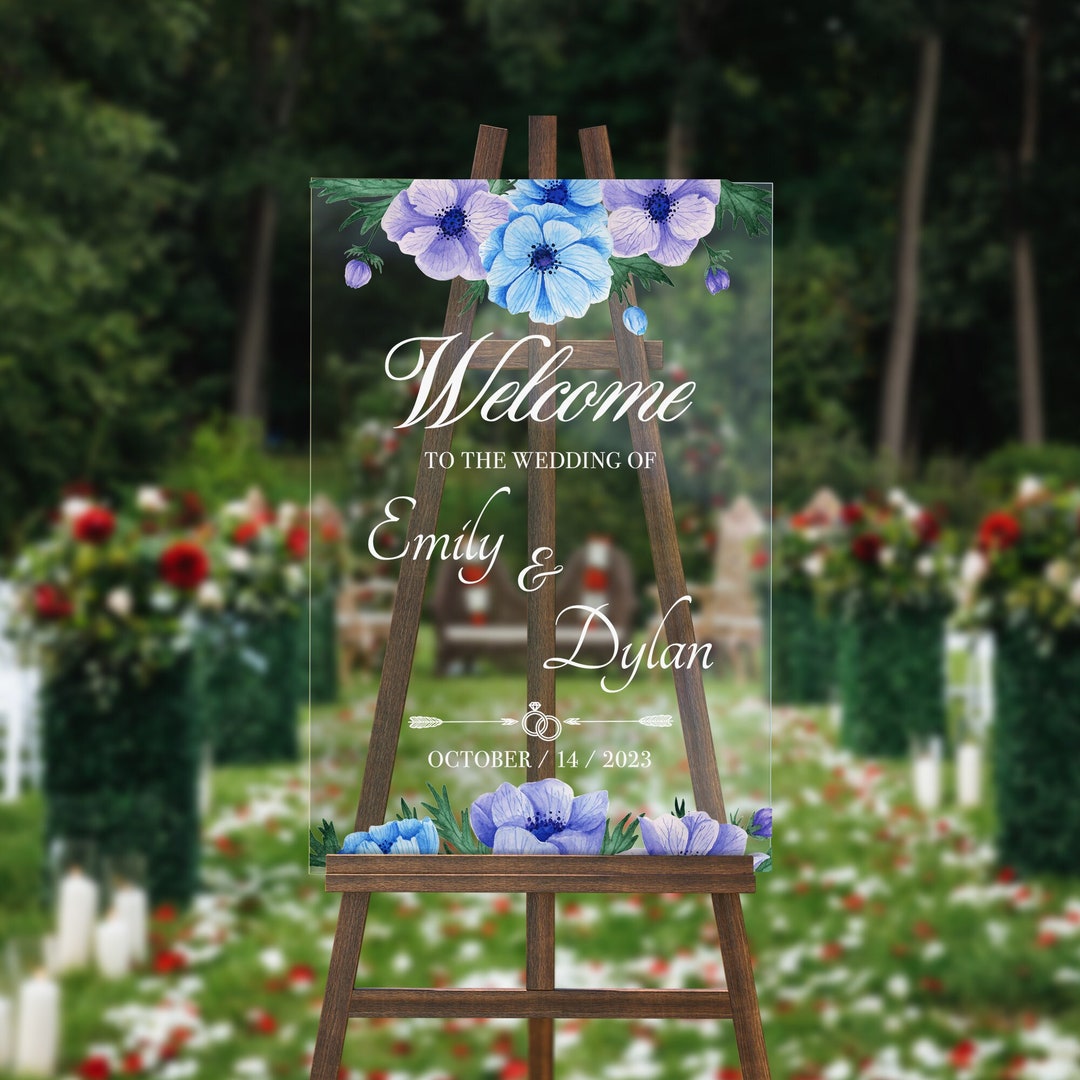 Welcome Wedding Sign, Personalized Welcome to Our Wedding Sign, Clear ...
