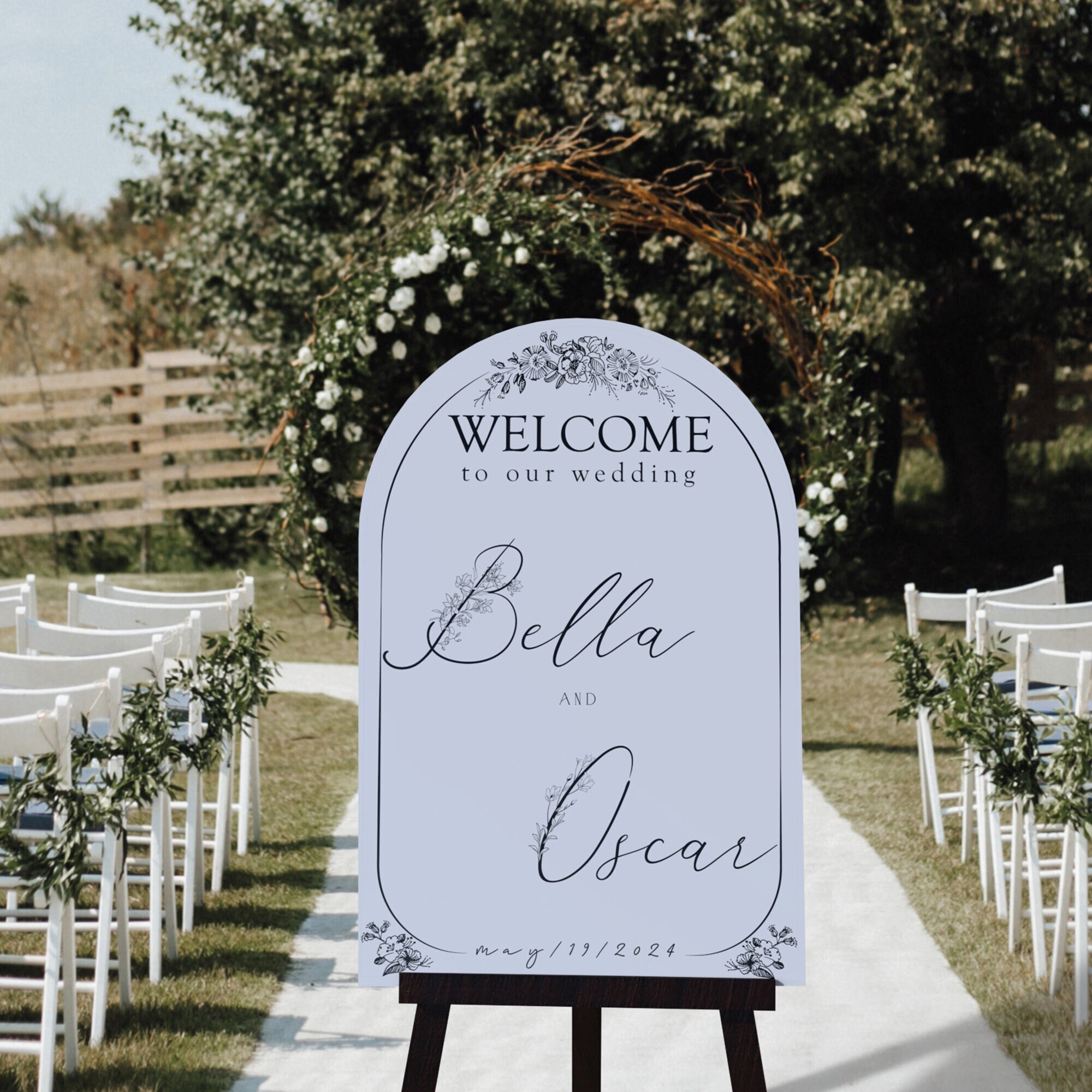 Modern Wedding Welcome Sign Wedding Entrance Sign Welcome - Etsy