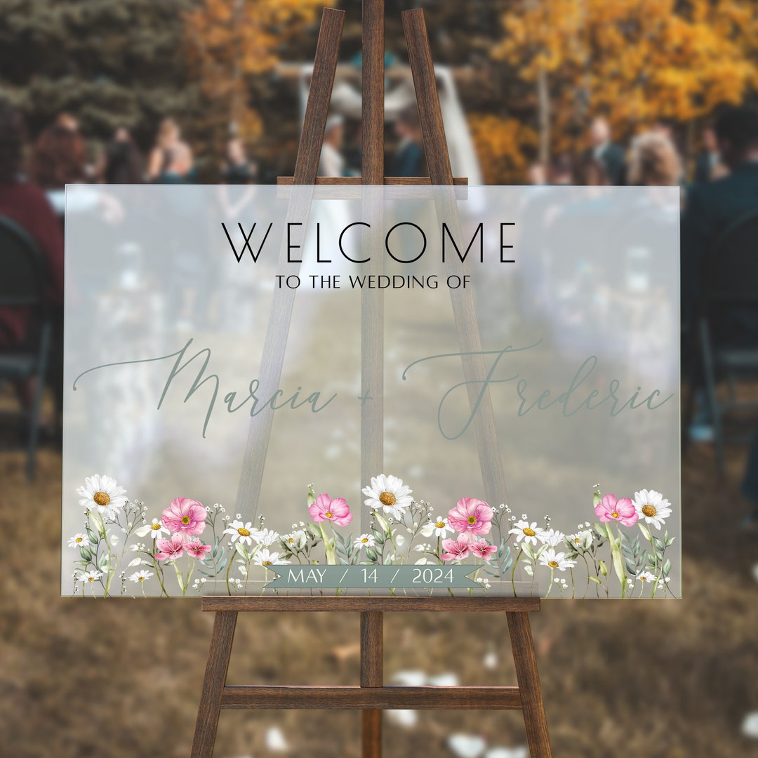 Personalized Acrylic Welcome Sign, Frosted Wedding Sign, Acrylic Custom ...