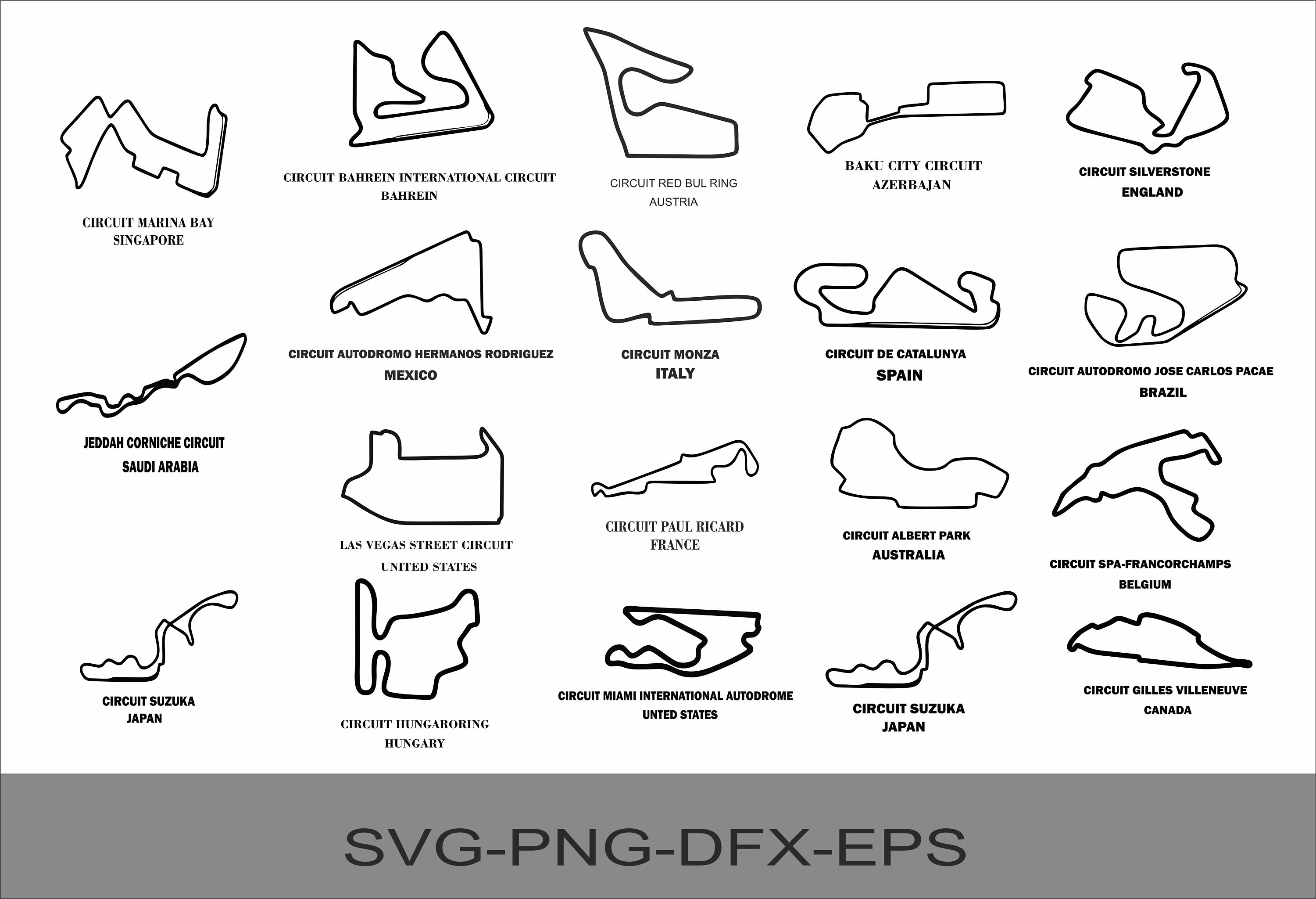 F1 Map F1 Calender Formula 1 Formula 1 Svg Formula 1 Svg - Etsy