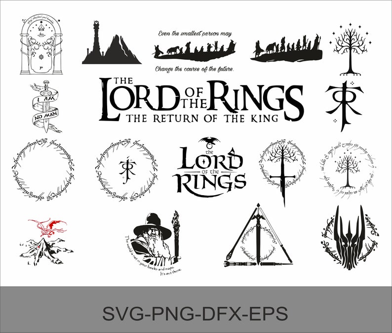 Lord of the Rings SVG Clipart Bundle Cut File for Cricut - Etsy Australia