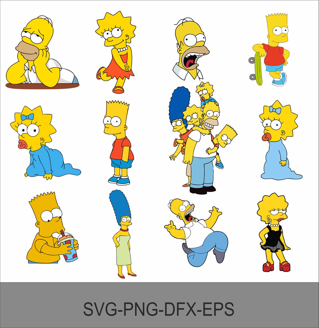 Simpsons Clip Art Bundle Simpsons Svg Cut Files for Cricut / - Etsy Canada