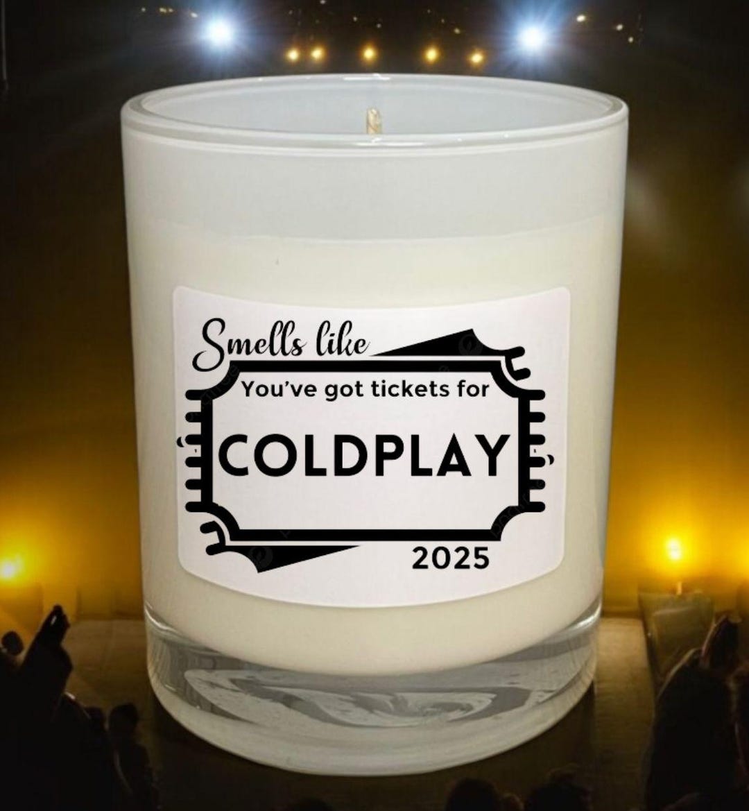 Coldplay Concert Ticket Reveal Candle: Soy Wax Scented Gift - Etsy