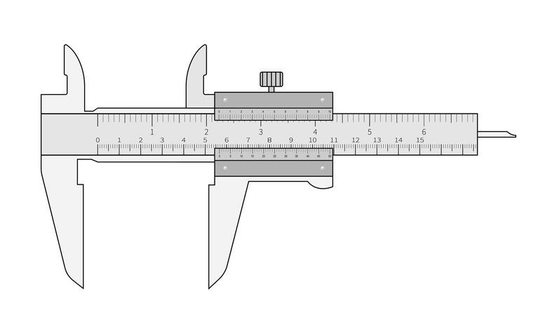 Vernier Caliper Device for Measuring Internal and External Dimensions ...