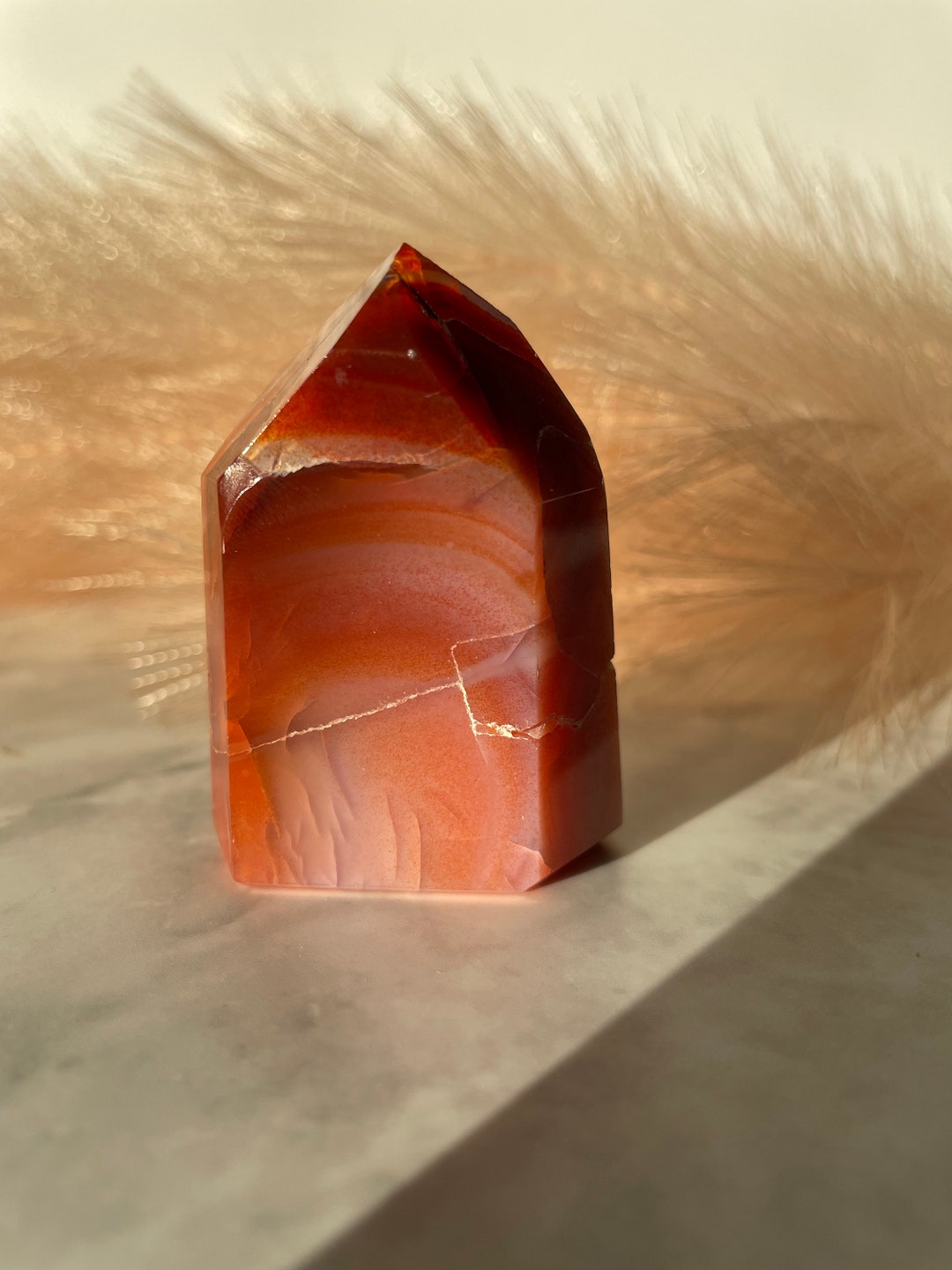 Gorgeous Banded Carnelian From Brazil, Natural Carnelian Polished Point ...