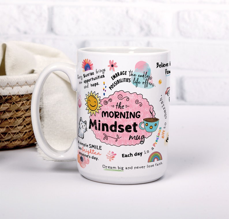 Morning Mindset Mug, Positivity Mug, Daily Affirmation Mug, Positive ...