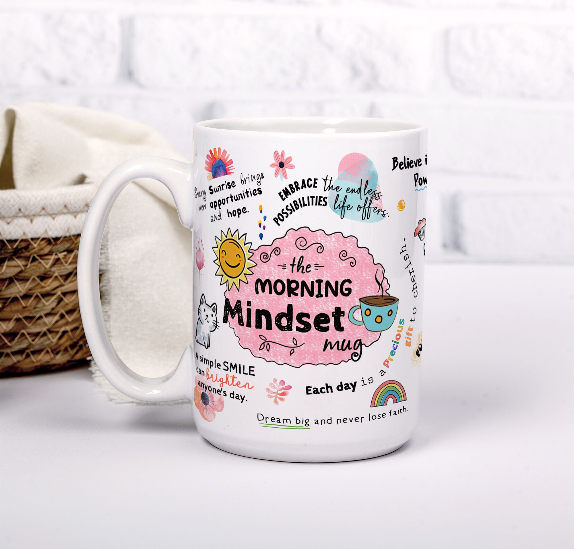 Morning Mindset Mug, Positivity Mug, Daily Affirmation Mug, Positive ...