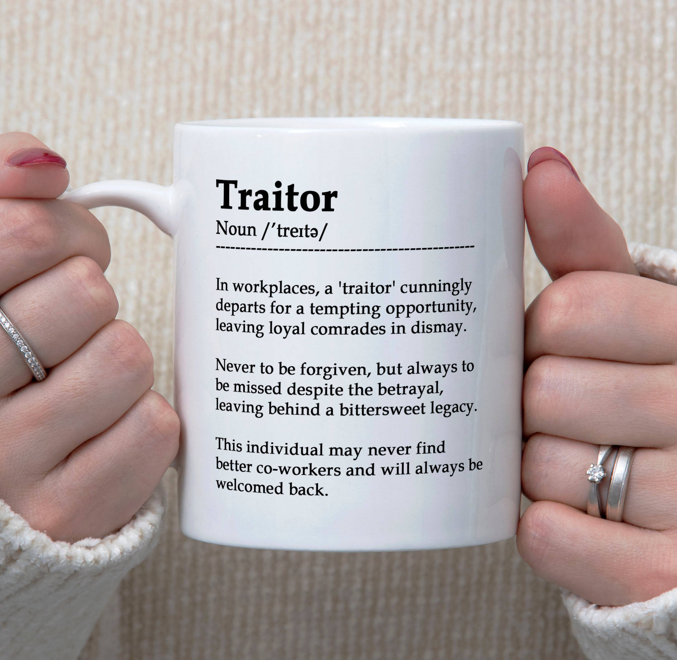 Funny Personalised Traitor Mug: Colleague Leaving Gift - Etsy UK