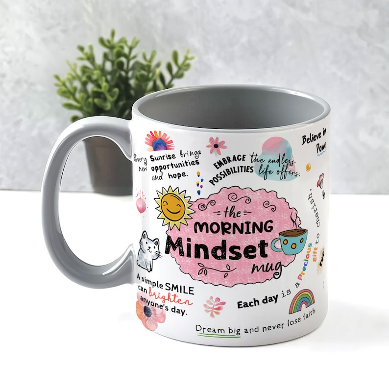 Morning Mindset Coffee Mug: Daily Affirmation, Positive Gift - Etsy