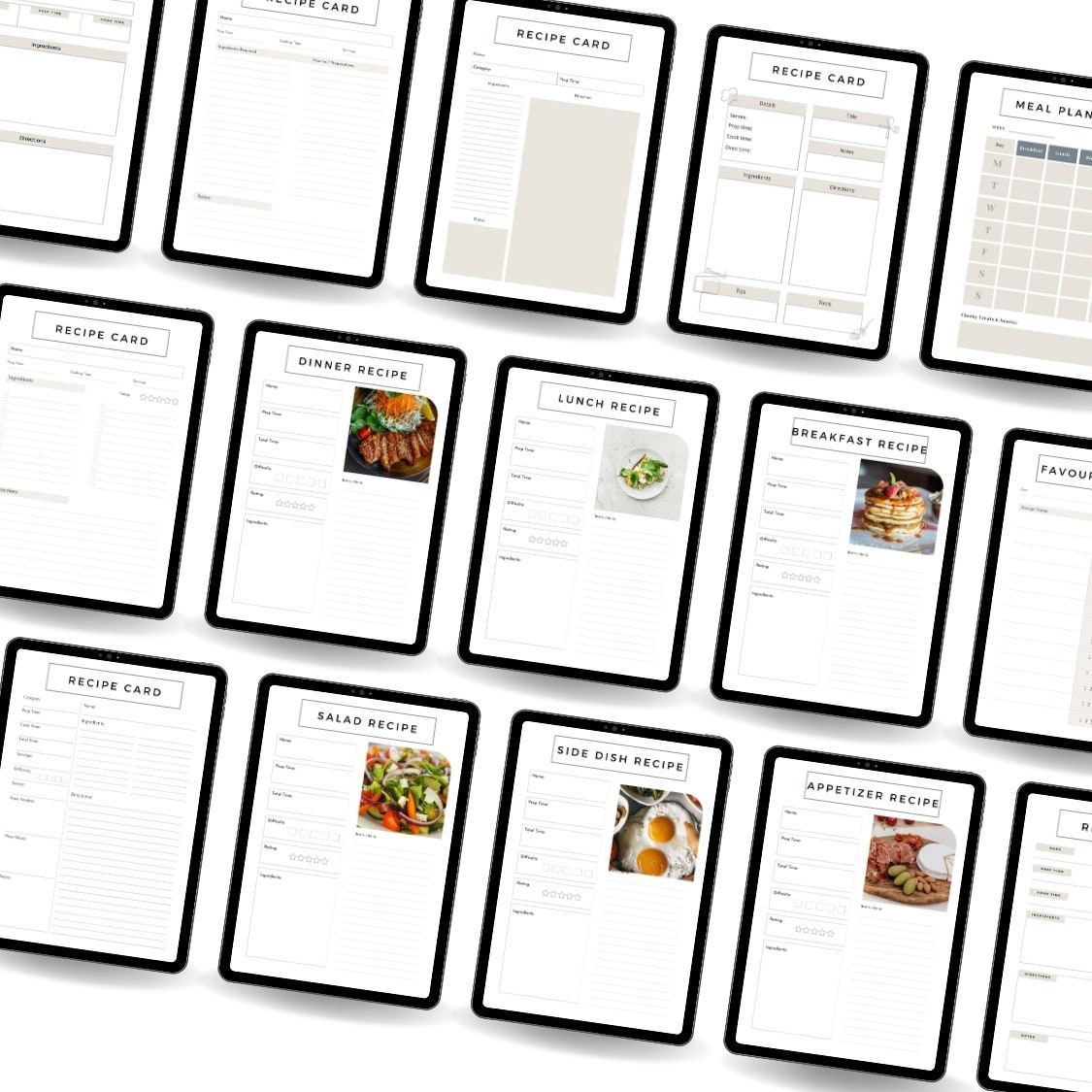 PLR Recipe Cards, Printable Template, Canva Template, Digital Download ...