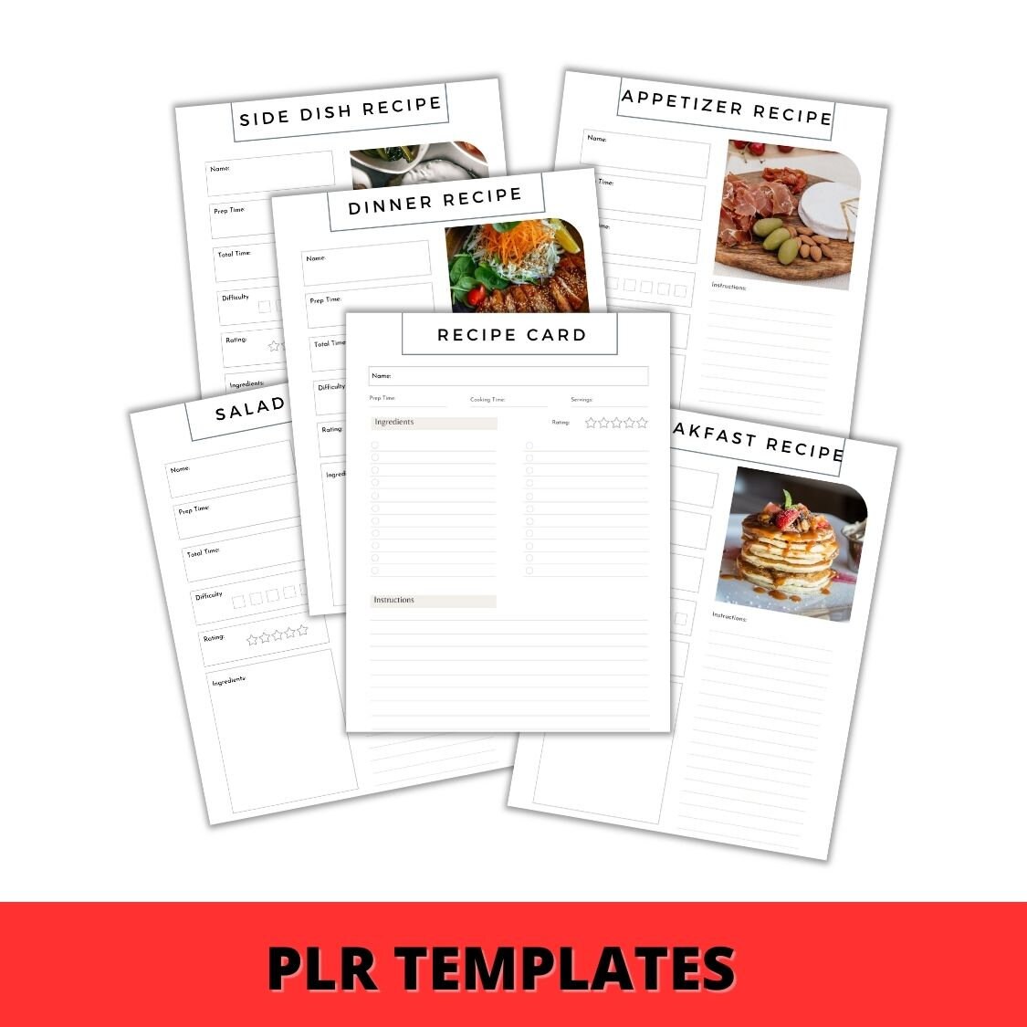PLR Recipe Cards, Printable Template, Canva Template, Digital Download ...