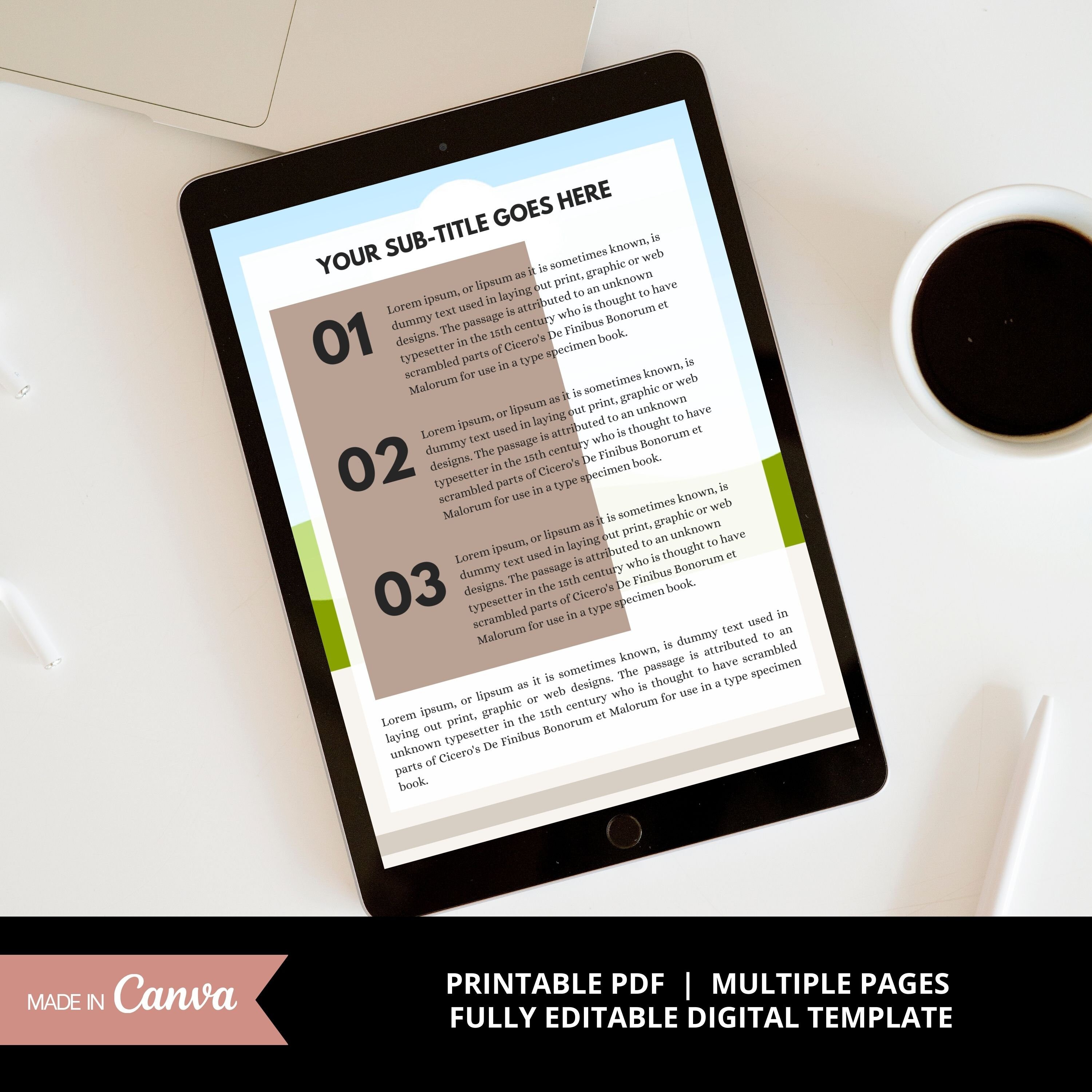 Workbook Template Canva, 50 Page Printable Template, Workbook Digital ...