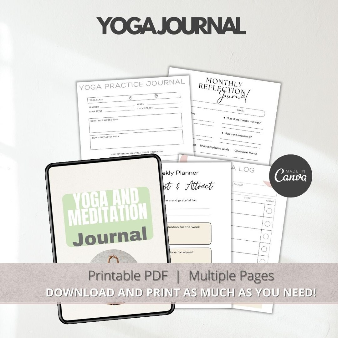 Ultimate Yoga Planner Printable | Digital Fitness Planner Pages | Yoga ...