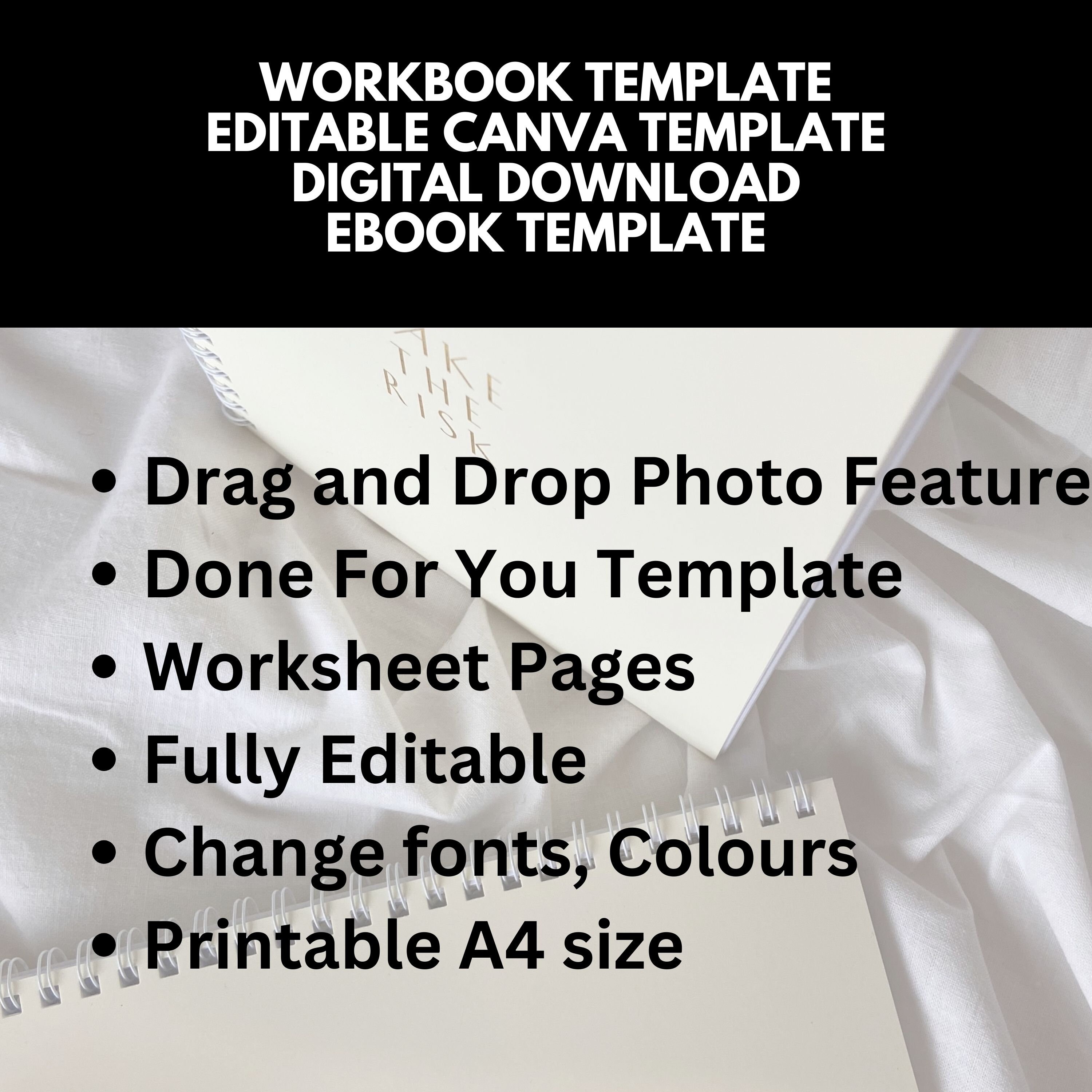 Workbook Template Canva 50 Page Printable Template Workbook - Etsy