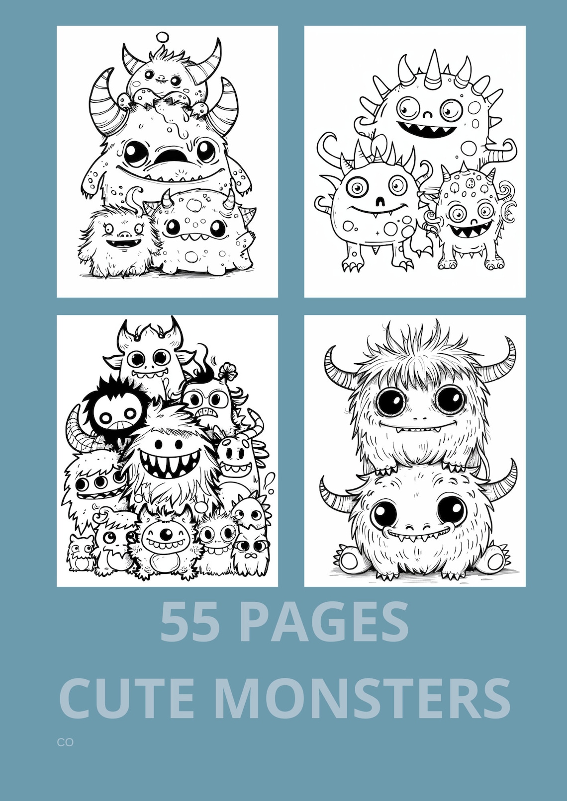 55 Cute Monster Coloring Pages for Kids Children Activity Pages ...