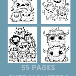 55 Cute Monster Coloring Pages for Kids Children Activity Pages ...