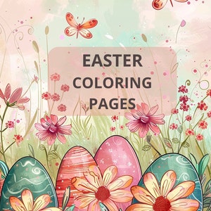 Easter Coloring Pages Spring Coloring Pages Flower, Easter Bunny and ...