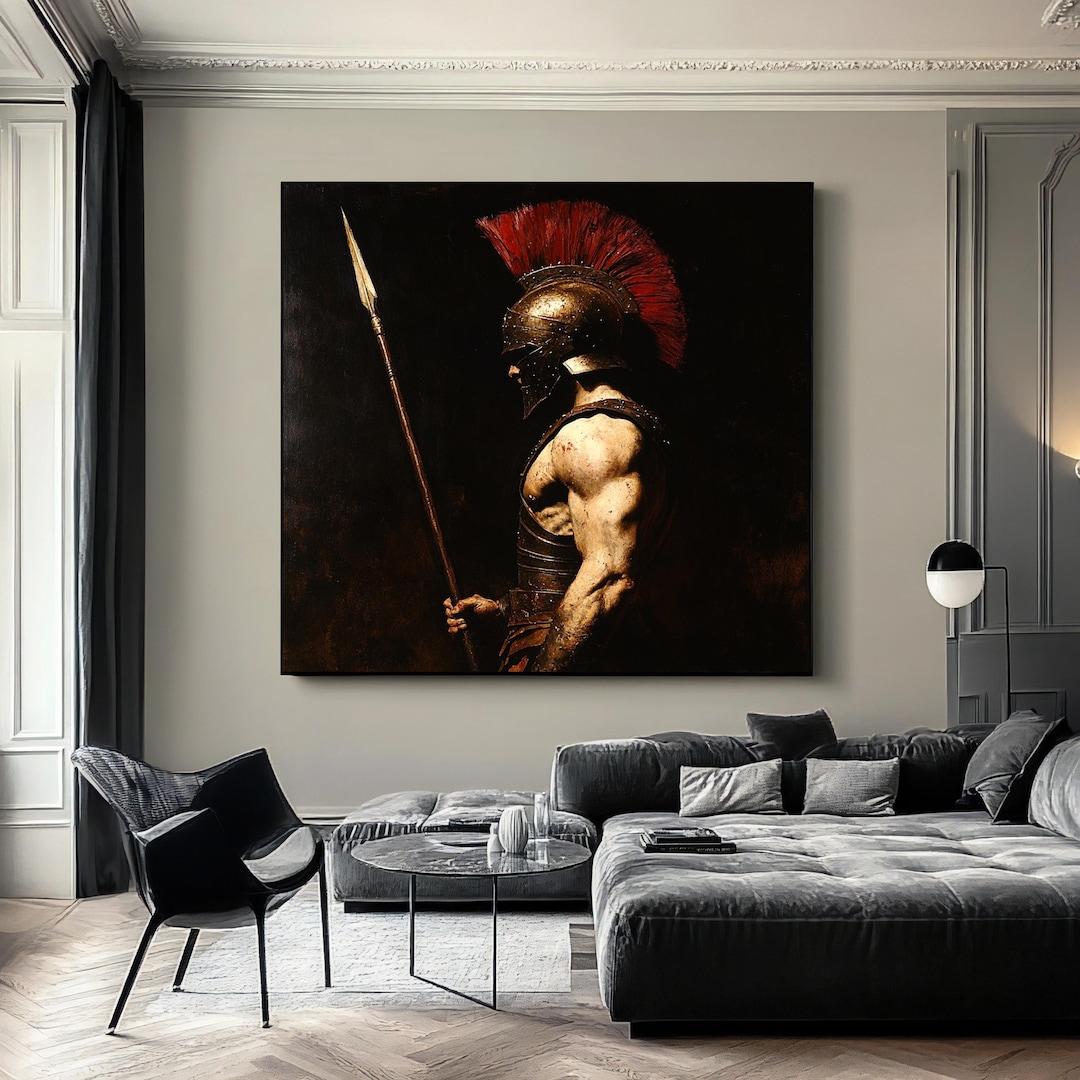 Medieval Knights Canvas Painting, Red Armor Wall Art, Warrior Print ...