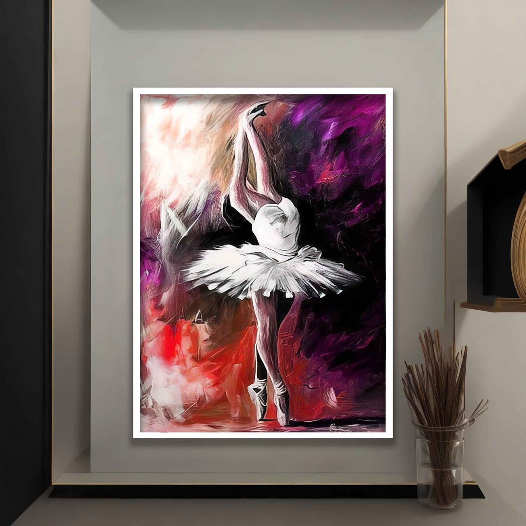 Ballet Dancer Canvas Painting, Ballerina Woman Art, Ballerina Poster ...