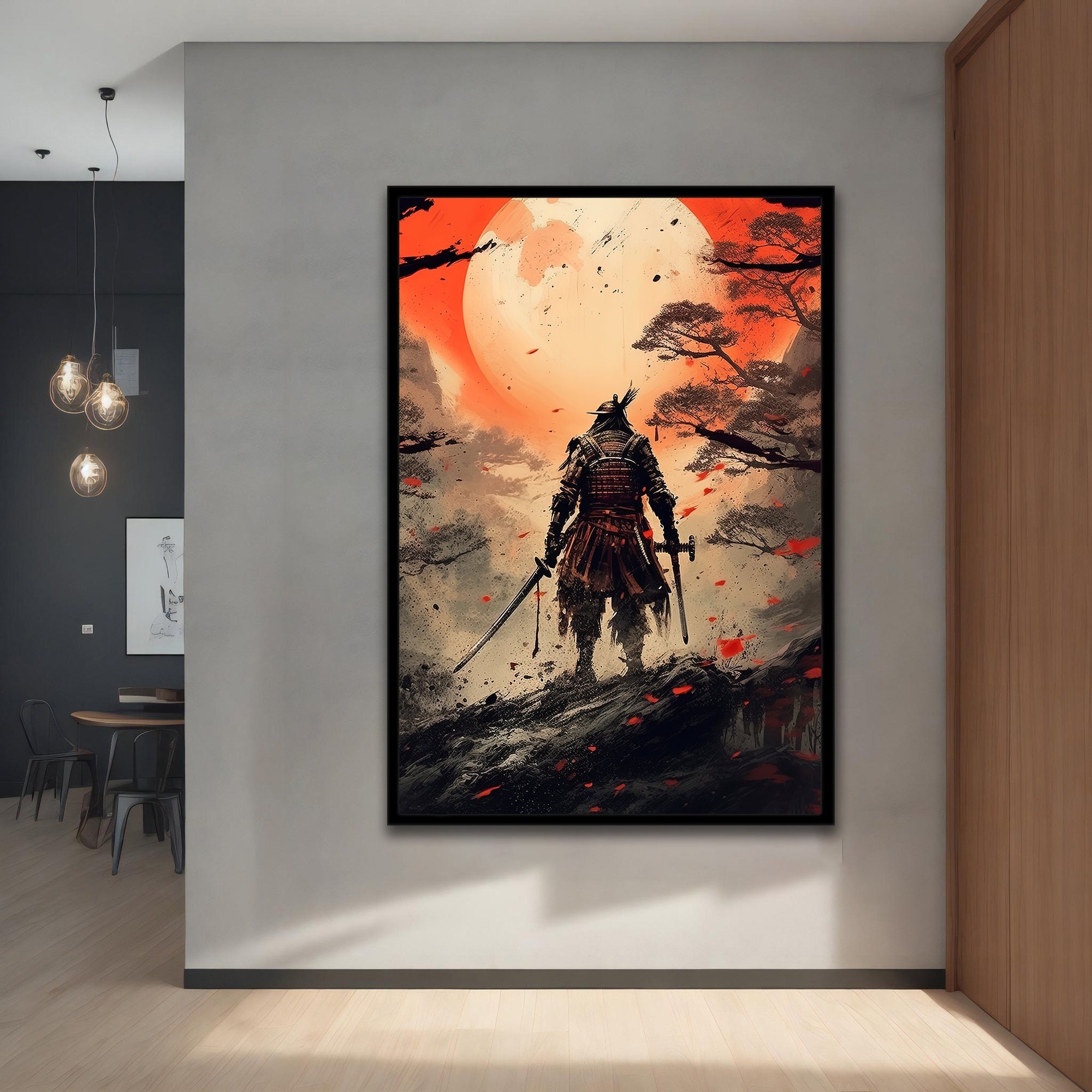 Samurai Canvas Painting,japanese Art,modern Decor Ideas for Home and ...