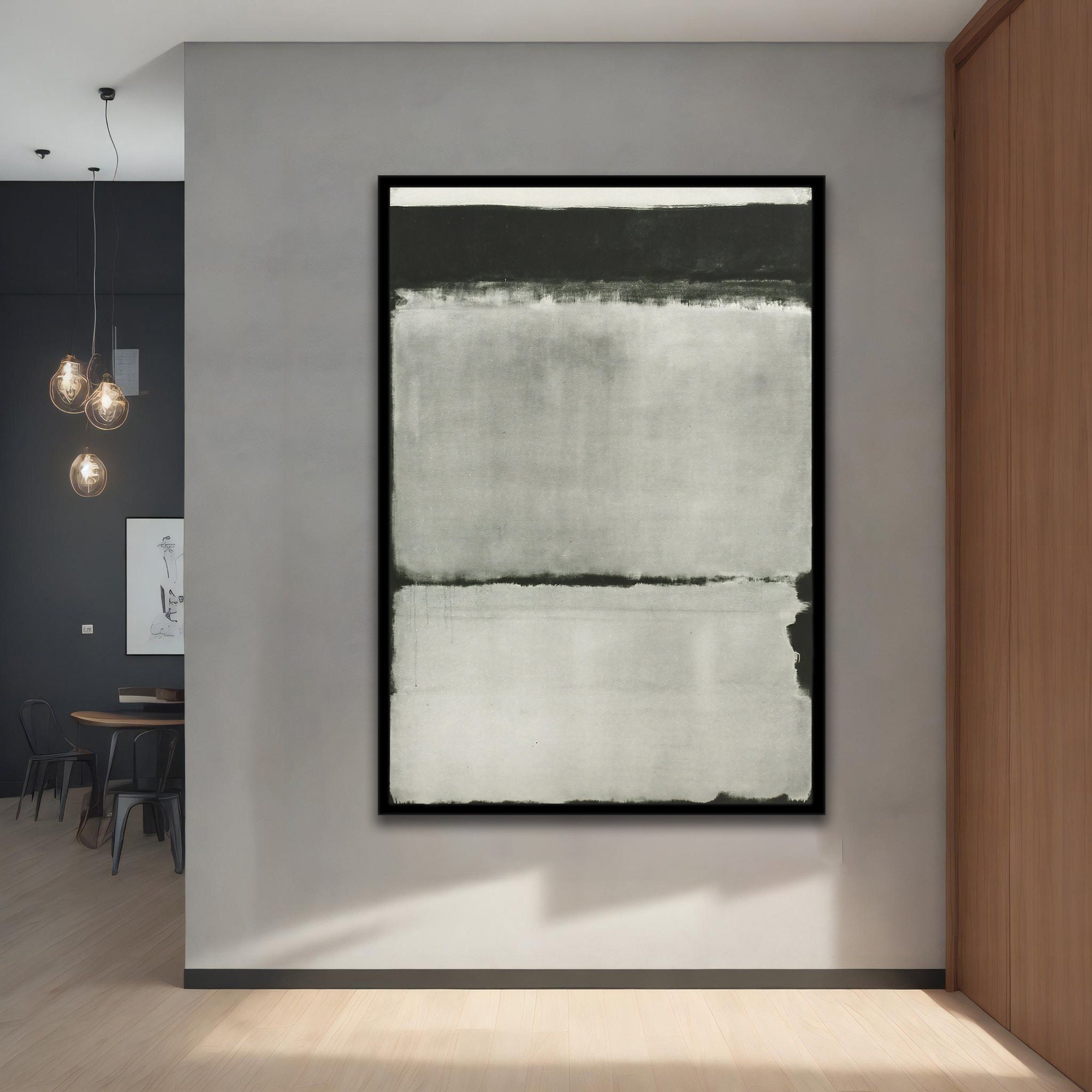 Mark Rothko White Abstract Canvas, Colorful Mixed Canvas, Framed Wall ...