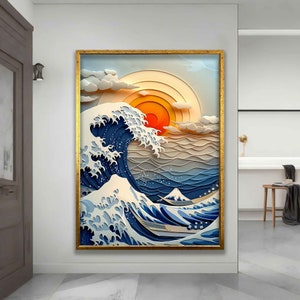 The Great Wave off Kanagawa Hokusai Canvas,poster Art Reproduction ...