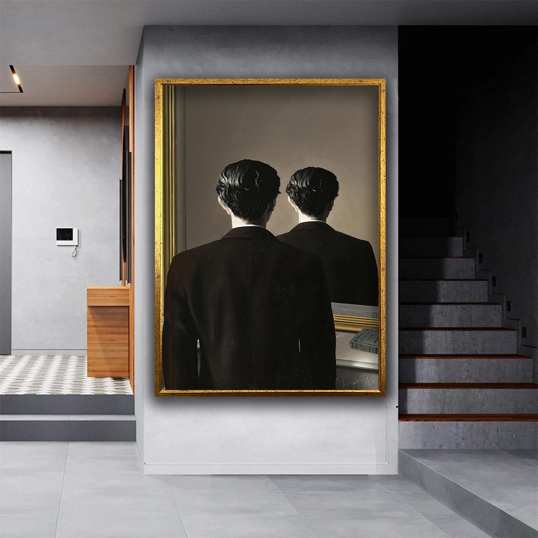 René Magritte Poster Wall Art, Rene Magritte Canvas Art, Man With ...