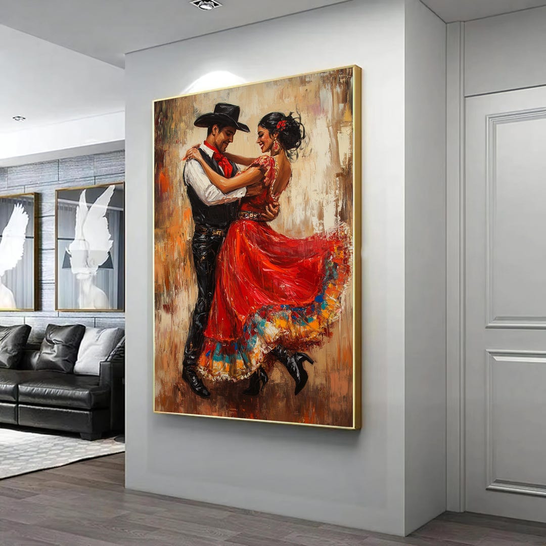 Tango Canvas Decor, Tango Wall Decor Art, Woman in Red Dress Canvas Art ...