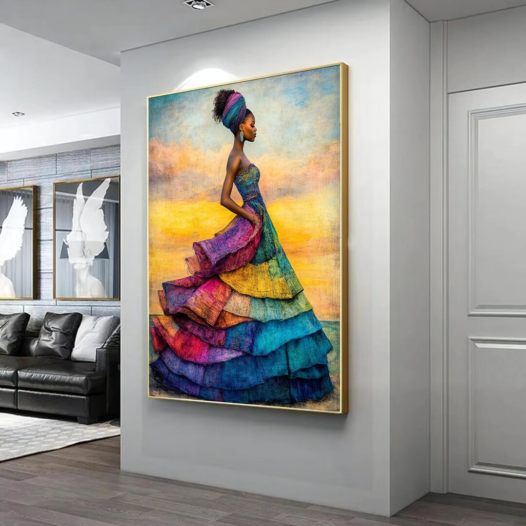 African Woman Print Art, Black Woman Wall Art, Bohemian Home Wall Decor ...