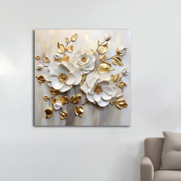 Abstract Flower Canvas Wall Art - Etsy