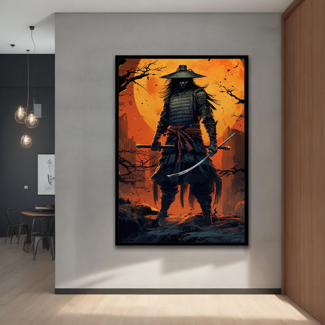 Samurai Canvas Painting,japanese Art,modern Decor Ideas for Home and ...
