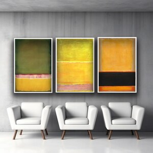 Set of 3 Mark Rothko Mark Wall Art, Abstract Expressionism, Modern Art ...