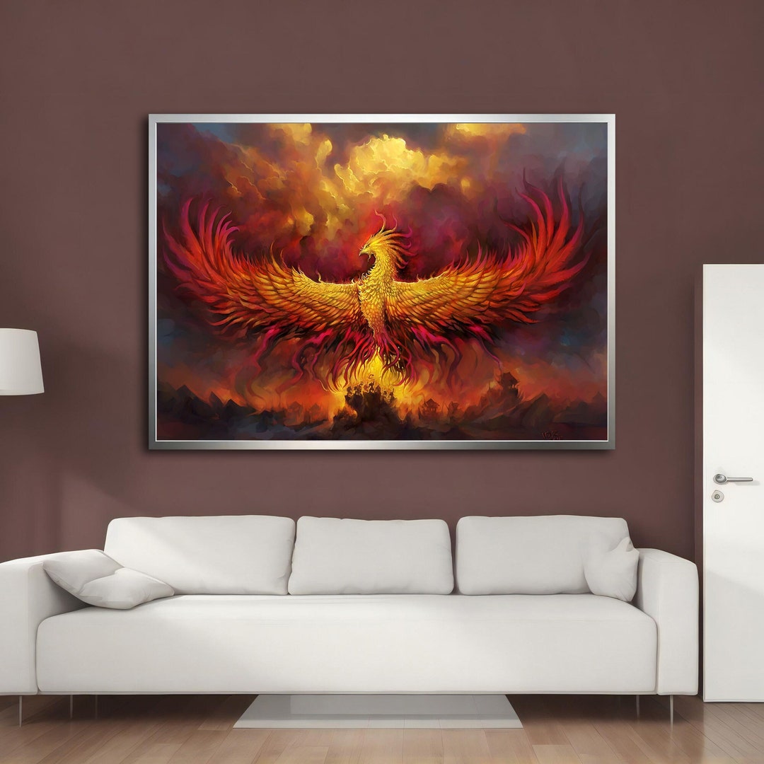Phoenix Art, Phoenix Bird Art Print, Phoenix Canvas Art, Phoenix Art ...