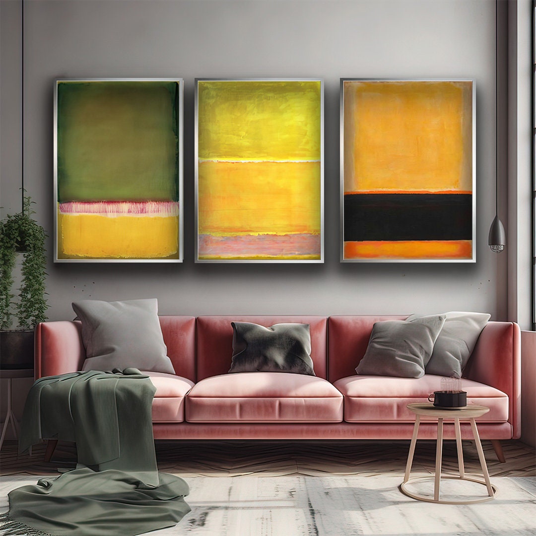 Set of 3 Mark Rothko Mark Wall Art, Abstract Expressionism, Modern Art ...