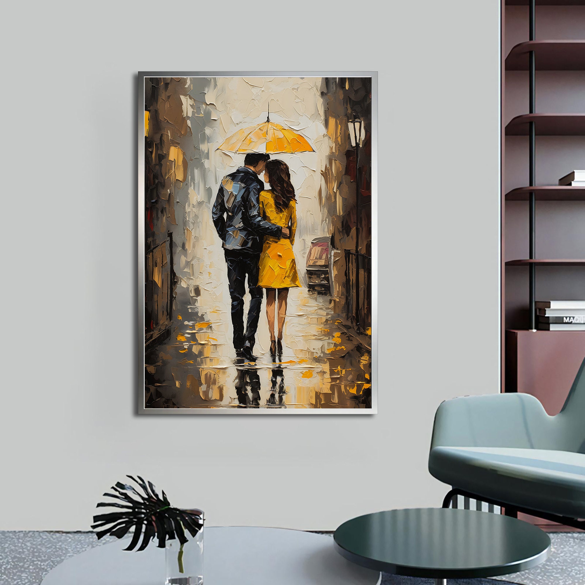 Romantic Lovers Canvas,romantic Silhouette of Loving Couple,modern ...