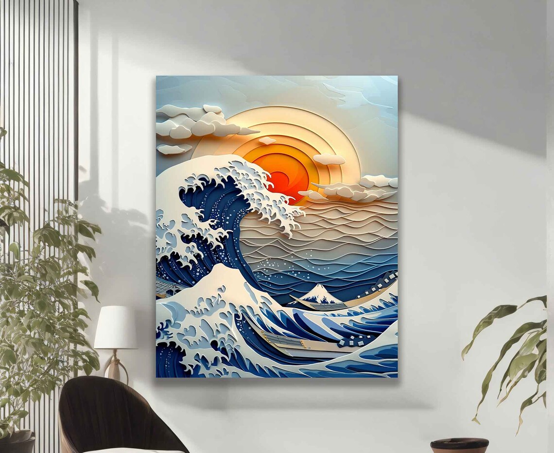 The Great Wave off Kanagawa Hokusai Canvas,poster Art Reproduction ...