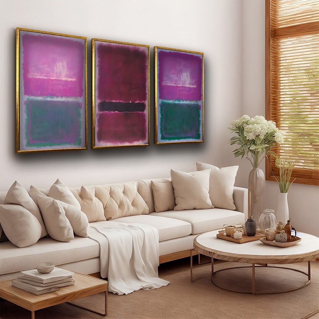 Mark Rothko Set of 3 Canvas Purple Mix Color Art Reproduction, Mark ...