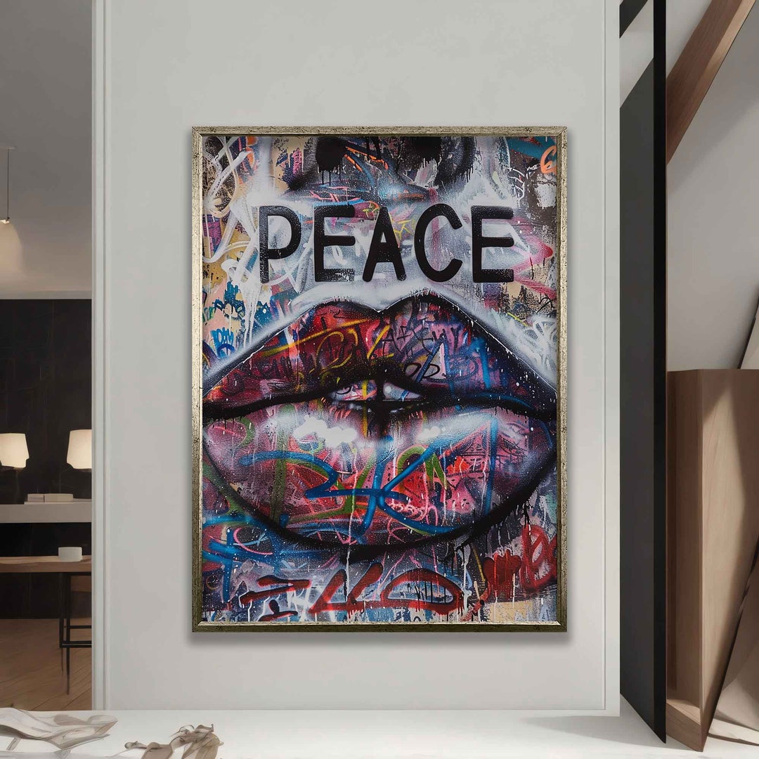 Graffiti Lip Canvas, Lip Art, Graffiti Art, Street Wall Art - Etsy