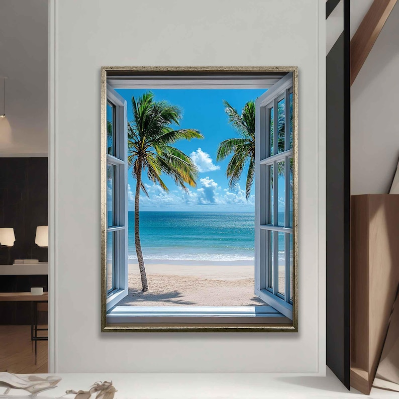 Fake Window Street View 3D Canvas Print, Realistic Landscape Art - Etsy