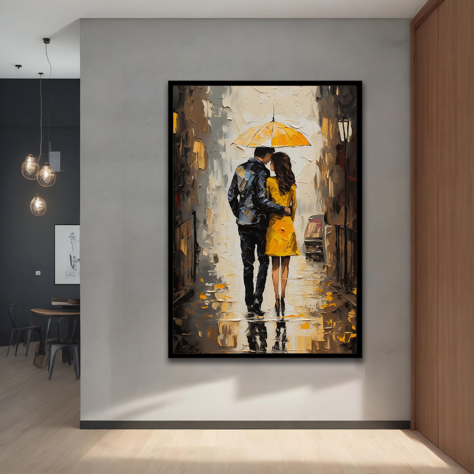 Romantic Lovers Canvas,romantic Silhouette of Loving Couple,modern ...